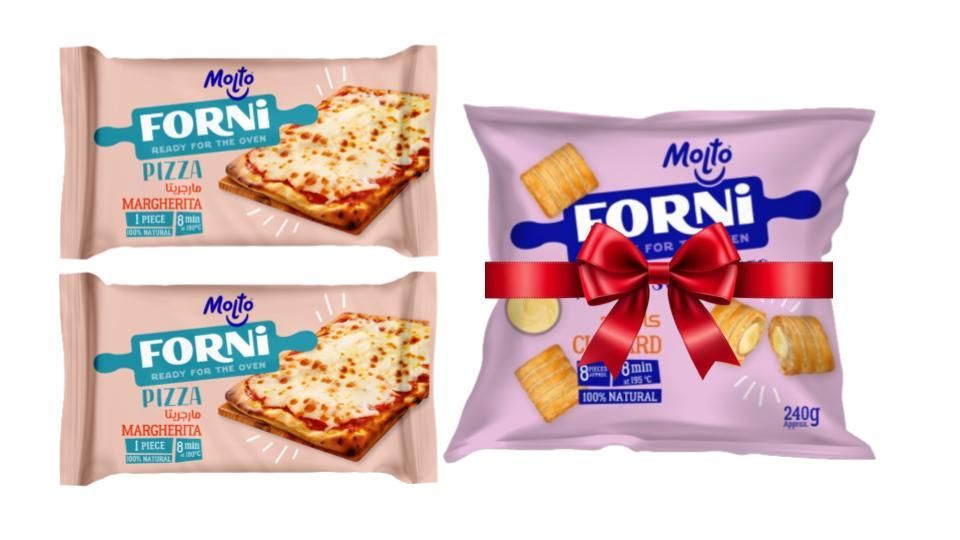 Buy 2 forni pizza Margherita + Forni Mini Sweet Pie Custard 8 Pcs Free ...