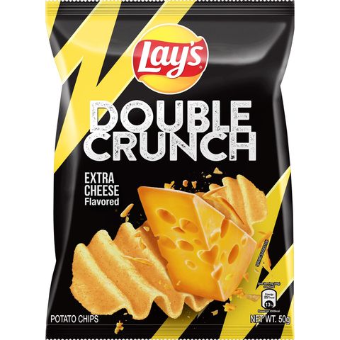 Lay's Double Crunch Extra Cheese Flavored Potato Chips 50g delivery in ...