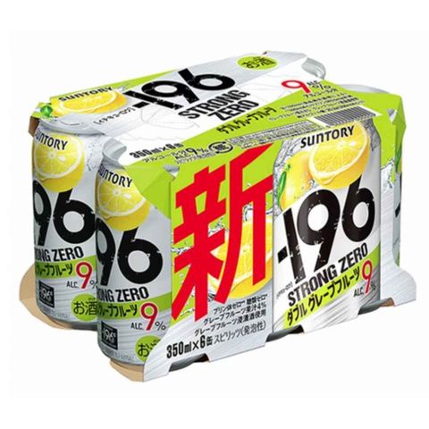 Suntory -196°C Strong Zero (Double Grapefruit) Chu-Hai Alc.9% 350ml x6 ...