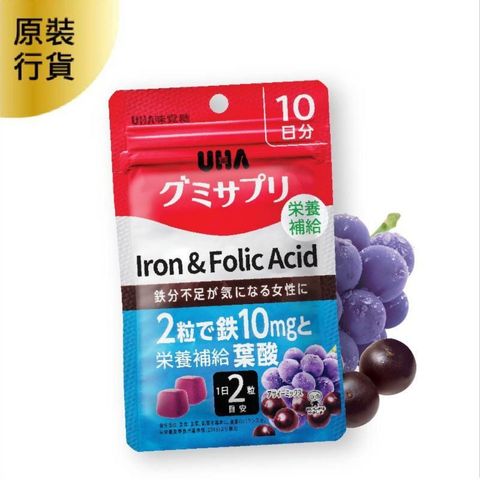 Uha Iron and Folic Acid (Grape Flavored) Gummy Supplement 20 Pieces ...