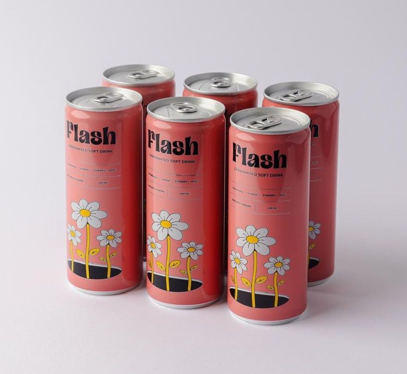 Buy Flash Carbonated Soft Drink Chamomile, Lemon, Cherry, Mint 250 ml x 6pcs Online in Kuwait ...