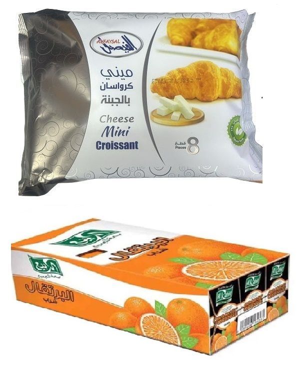 Buy Al Faysal Mini Croissant Cheese 820 g + Al Rabie Orange Drink 21 X ...
