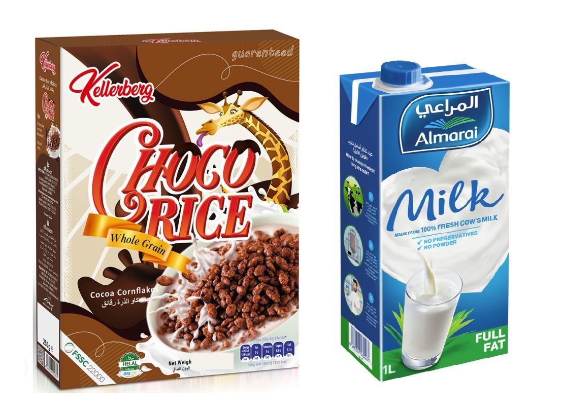 Buy Kellerberg Choco Rice, 500g + Al Marai Full Fat UHT Milk 1 Ltr ...