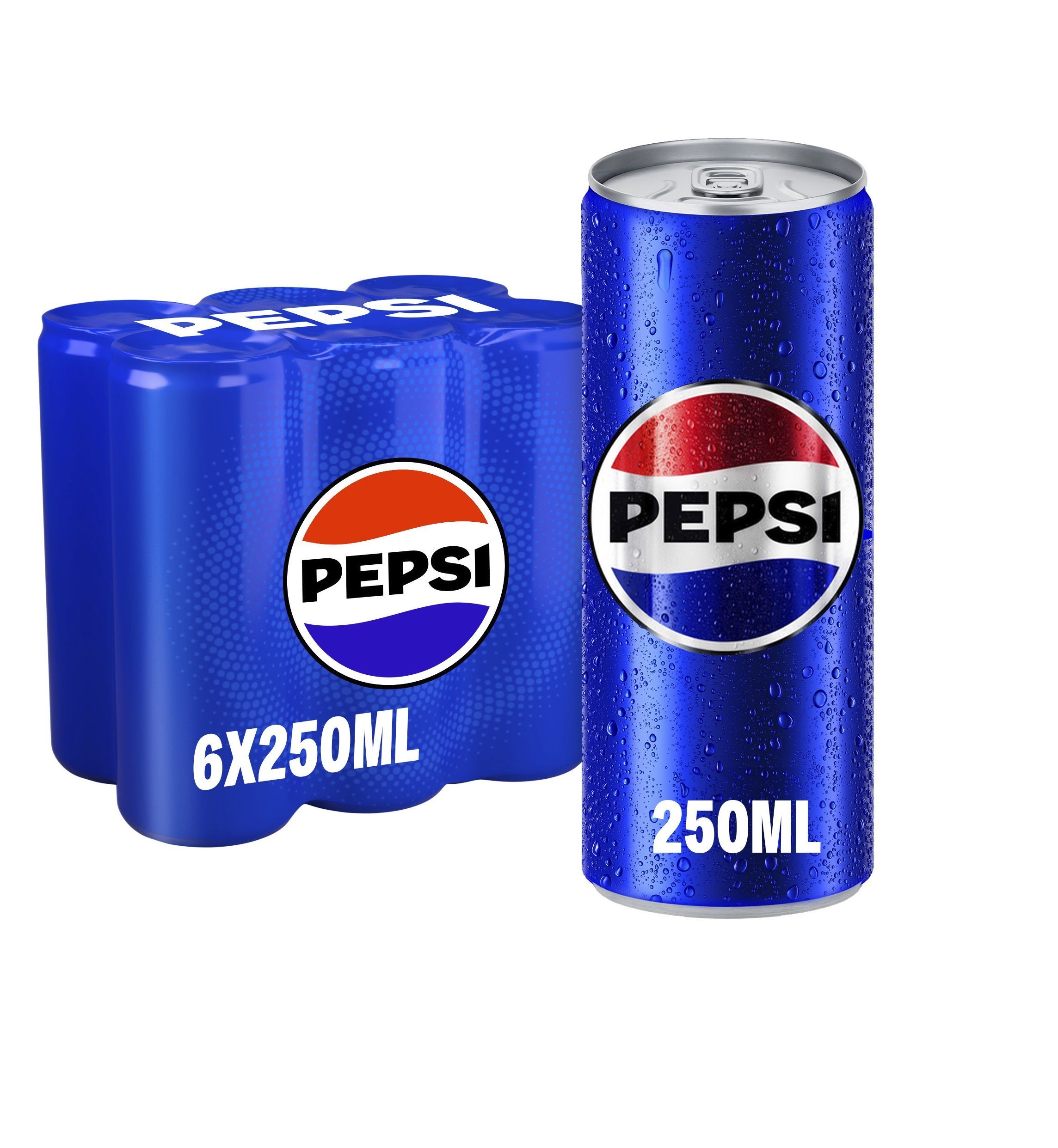 Buy Pepsi Regular Soft Drink Can, 6x250ml Online in Kuwait | Talabat Kuwait