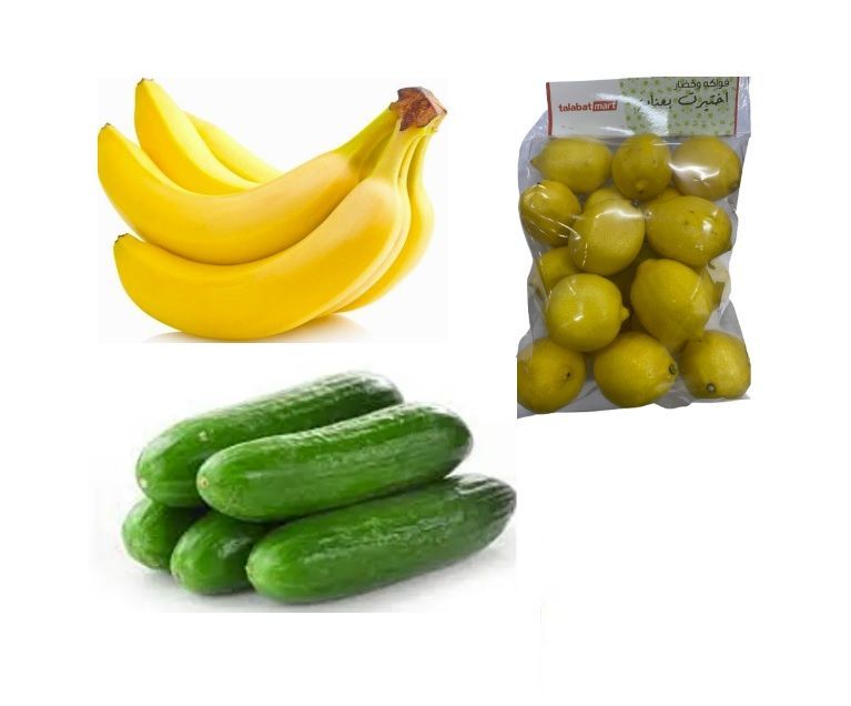 Buy Lemon South African 2 kg + Cucumber Kuwait, 2kg + Banana Philippine ...