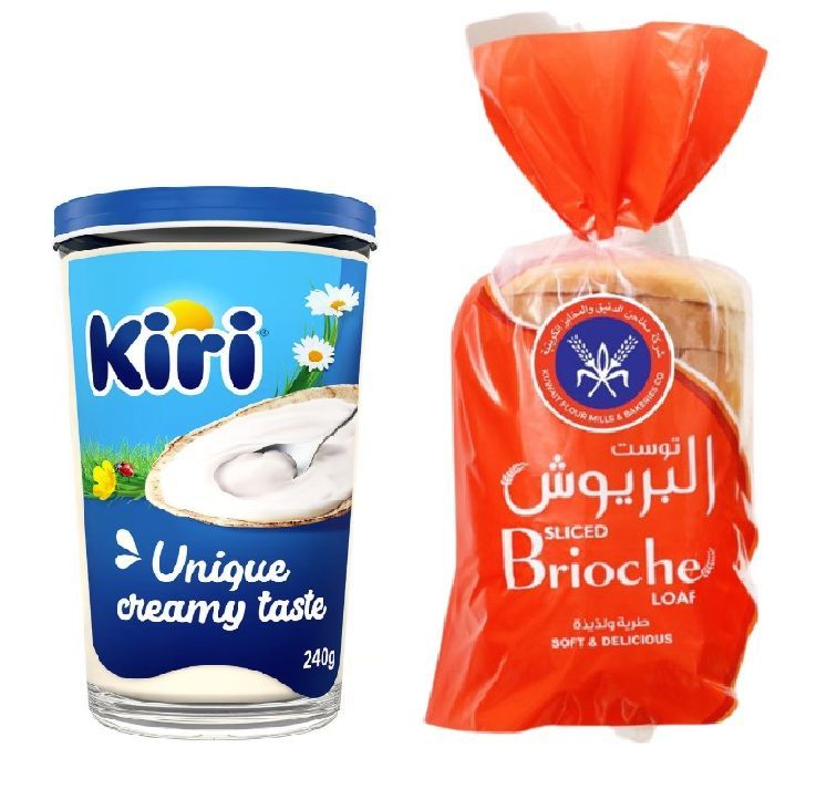 Buy Kiri Unique Creamy Taste Cheese Spread, 240g + KFM Brioche Sliced ...