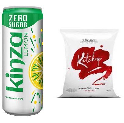 Buy Kinza Zero Sugar Lemon Soft Drink Can, 250ml + Hectare's Chips ...