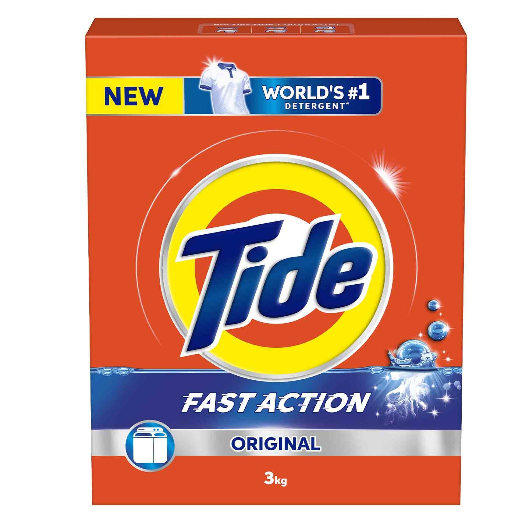 Buy Tide Semi Automatic Laundry Detergent Powder Original Scent, 3kg Online in Kuwait | Talabat ...