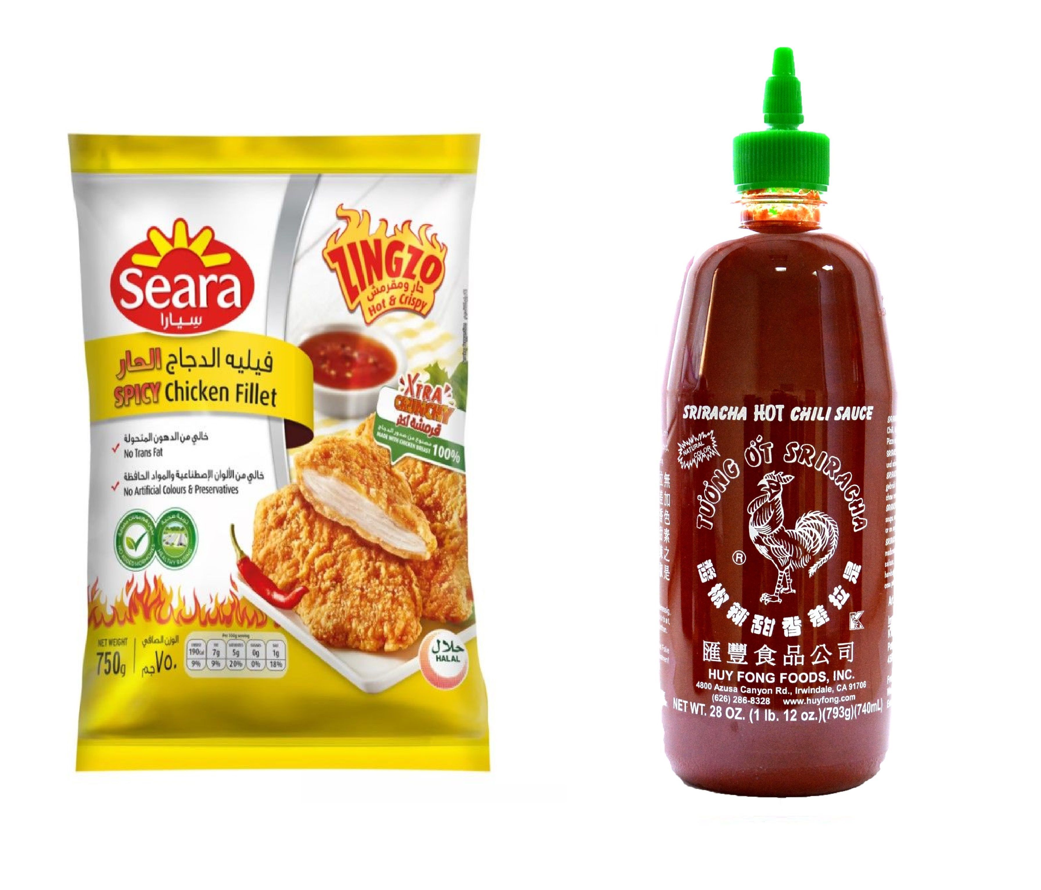 Buy Seara Chicken Fillet Spicy 750 g + Huy Fong Sriracha Hot Sauce, 793 ...