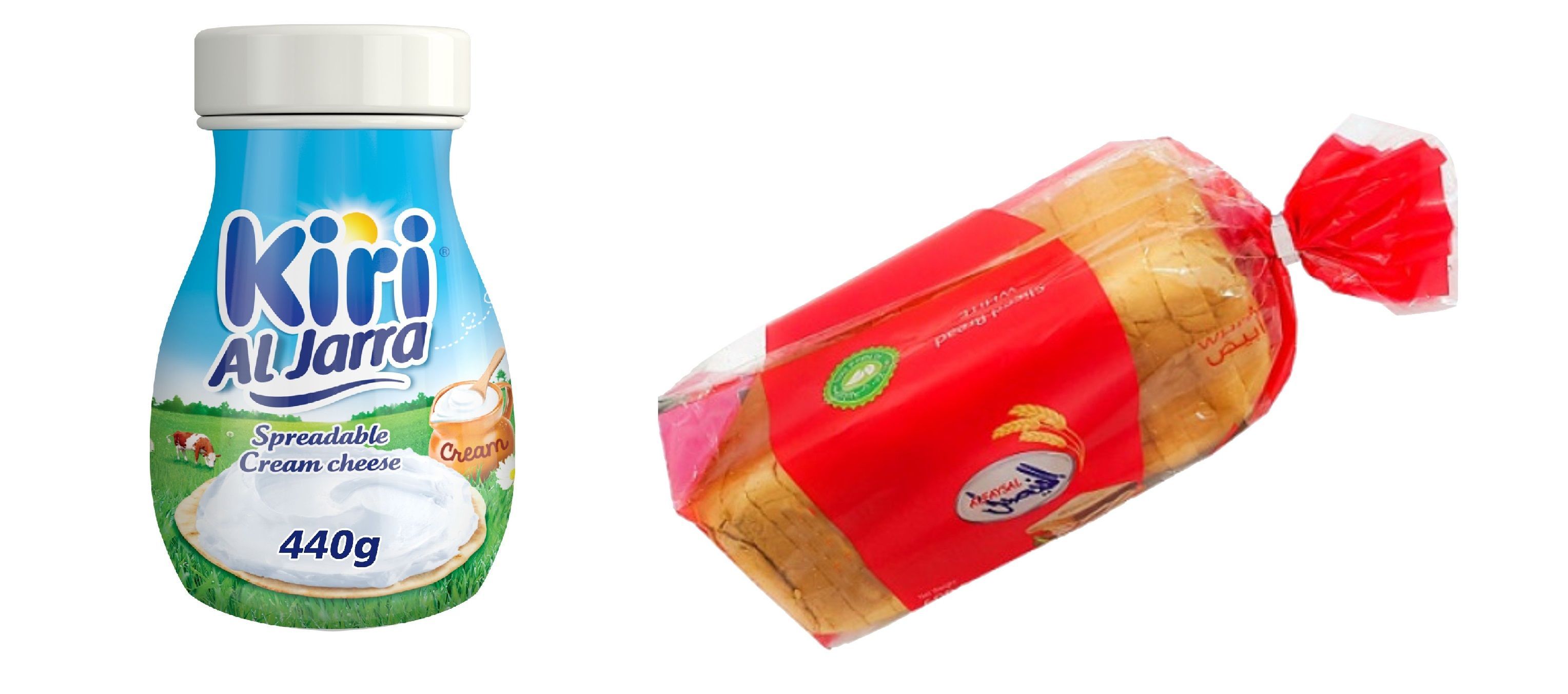 Buy Kiri Al Jarra Spreadable Cream Cheese, 440g + Al Faysal Bread White ...