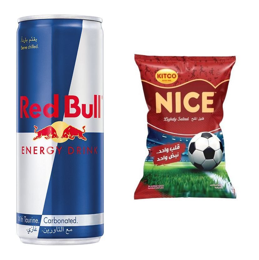 Buy Red Bull Energy Drink, 250ml + Nice Lightly Salted Potato Chips ...