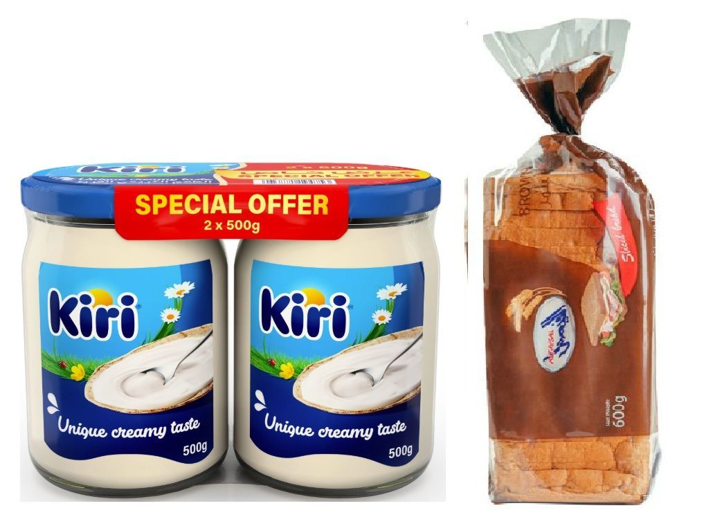 Buy Kiri White Cheese Jar Value Pack, 2x500g + Al Faisal Toast Bread ...