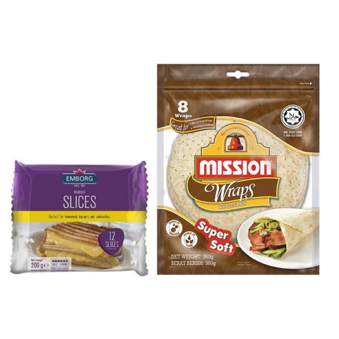 [Bundle] Mission Wraps Wholegrain 360 g x Emborg Perfect Slices 200g ...
