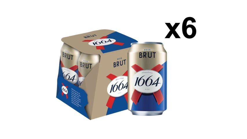1664 Brut Premium Lager Beer Can 4.5% Alcohol (Non Halal) 320ml Bundle ...