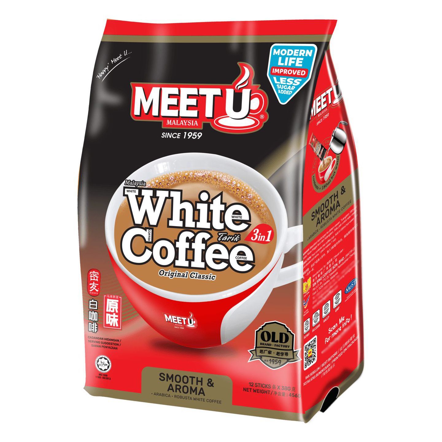 Meet U White Coffee 3 in 1 12 x 38g delivery near you | foodpanda Malaysia