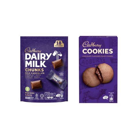 Cadbury Dairy Milk Chocolate Mini Sharebag 81g + Cadbury Filled Cookies ...