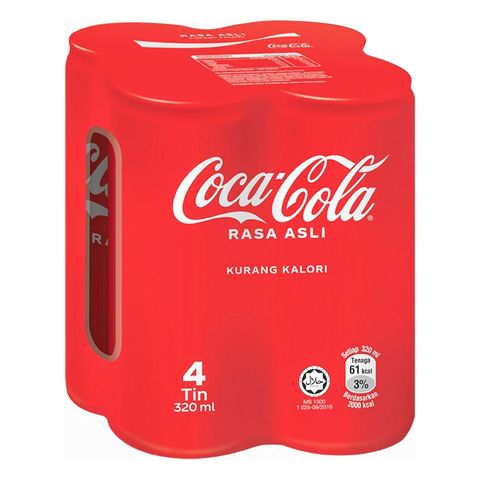 Coca-Cola Rasa Asli | 4 x 320ml delivery near you | foodpanda Malaysia