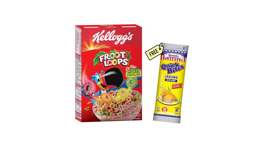 Kellogg's Froot Loops 285g, FREE Gardenia Delicia Cream Roll Corn 50g ...