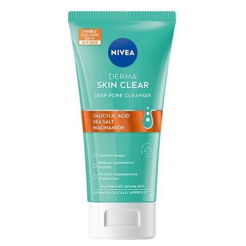 Nivea Face Cleanser Derma Skin Clear Deep Pore Cleanser with Salicylic ...