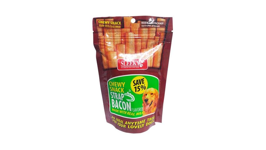 Sleeky Chewy Snack Strap Bacon 175g delivery in the Philippines | foodpanda