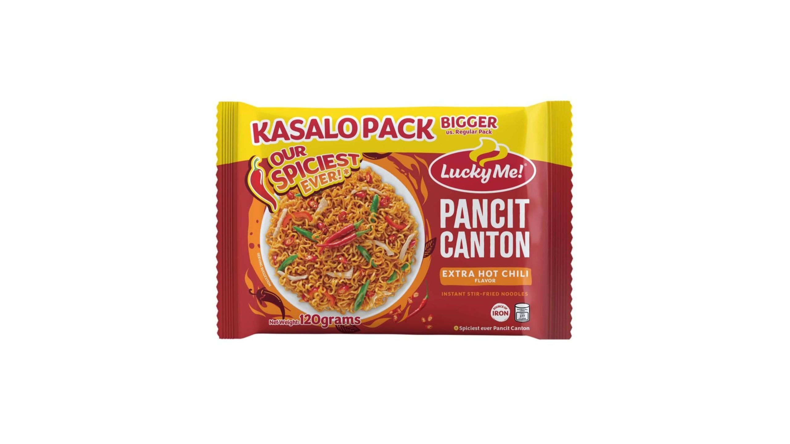 Lucky Me! Pancit Canton Instant Noodles Extra Hot Chili Kasalo Pack ...