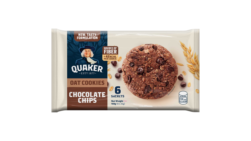 Quaker Oat Cookies Chocolate Chips Multipack 6 x 25g delivery in the ...