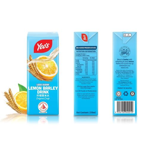 Yeo's Lemon Barley Packet Beverages 24 x 250ml (Carton) delivery near ...