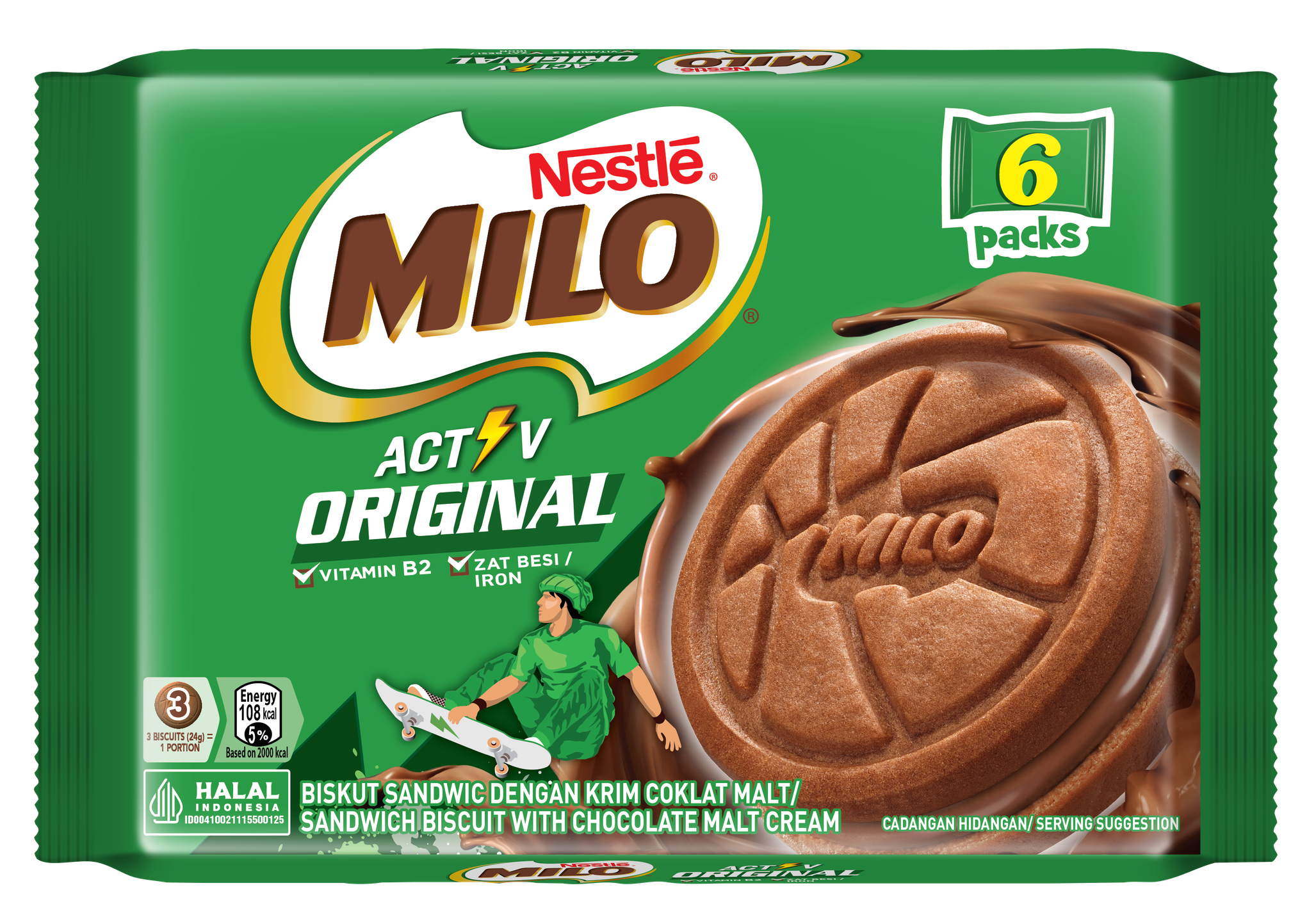 Milo Biscuits Sandwich Original Multipack 6 x 24g delivery near you in ...