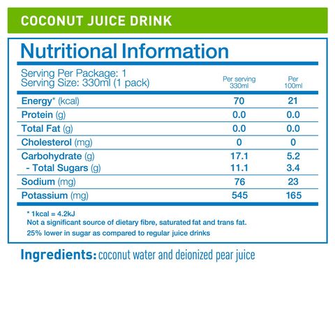 Zico Coconut Water 330ml delivery near you in Singapore | foodpanda