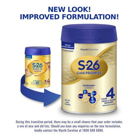 Wyeth S-26 Gold Promise Stage 4 Growing-Up Milk Formula (from 36 Months) 900g delivery near you ...