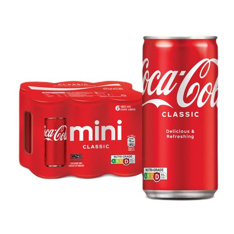 Coca-Cola Classic Mini Cans (Coke) 6s x 180ml Pack delivery near you in ...