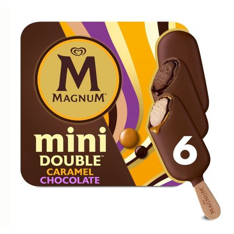 Magnum Mini Double Caramel Chocolate Ice Cream Multipack 6 x 55ml ...