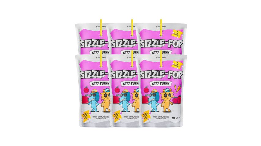 6'lı Sizzle Pop Stay Funny Karışık Meyveli İçecek 200 ml Paketi ...