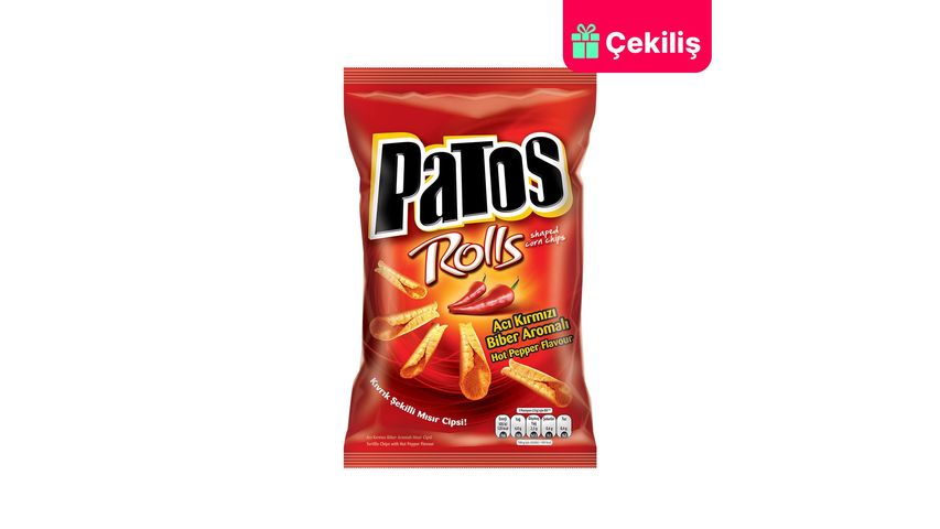 Patos Rolls Acı Kırmızı Biber Aromalı Süper Boy Cips 135 g ...