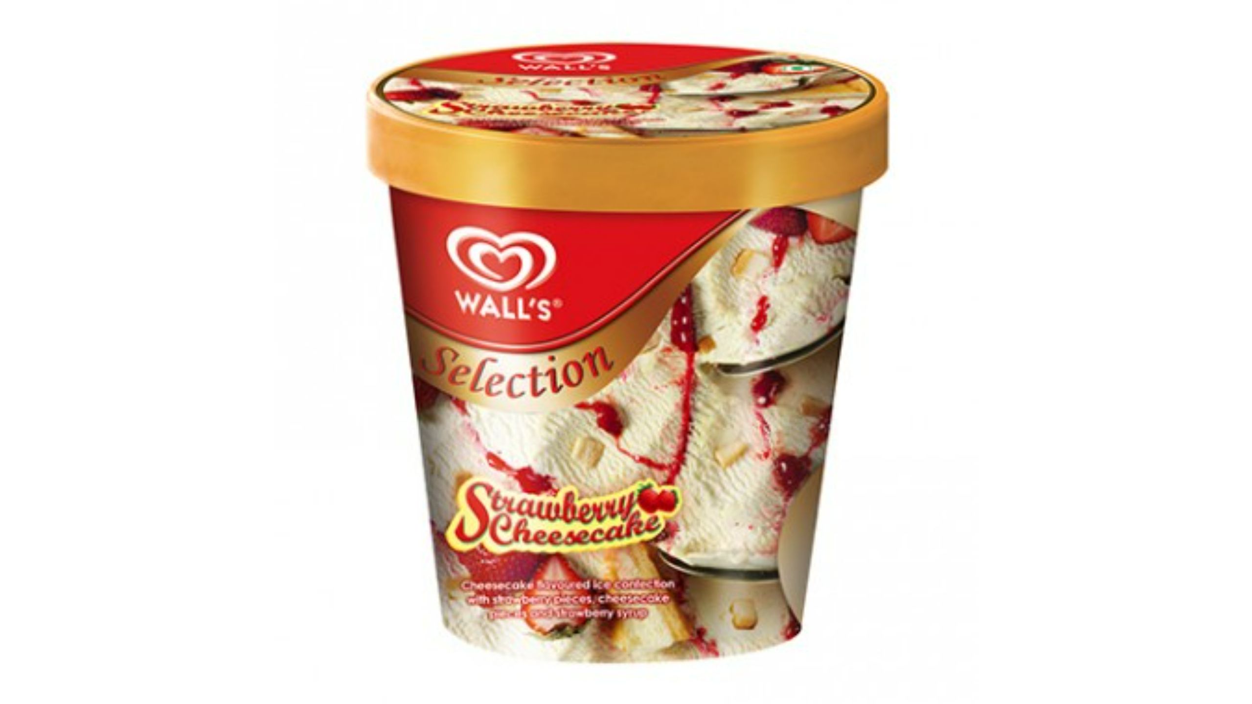 Wall's Selection Strawberry Cheesecake Ice Cream Tub 750ml delivery ...