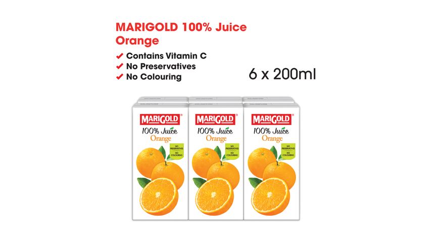 Marigold 100% Orange Juice 6s x 200ml delivery near you in Singapore ...