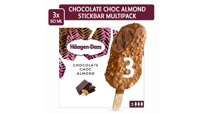 Haagen-Dazs Chocolate Choc Almond Ice Cream Multipack 3pcs x 80ml ...