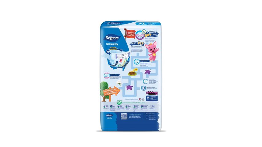 Drypers Wee Wee Dry Diaper Pinkfong XL 50pcs delivery near you in ...