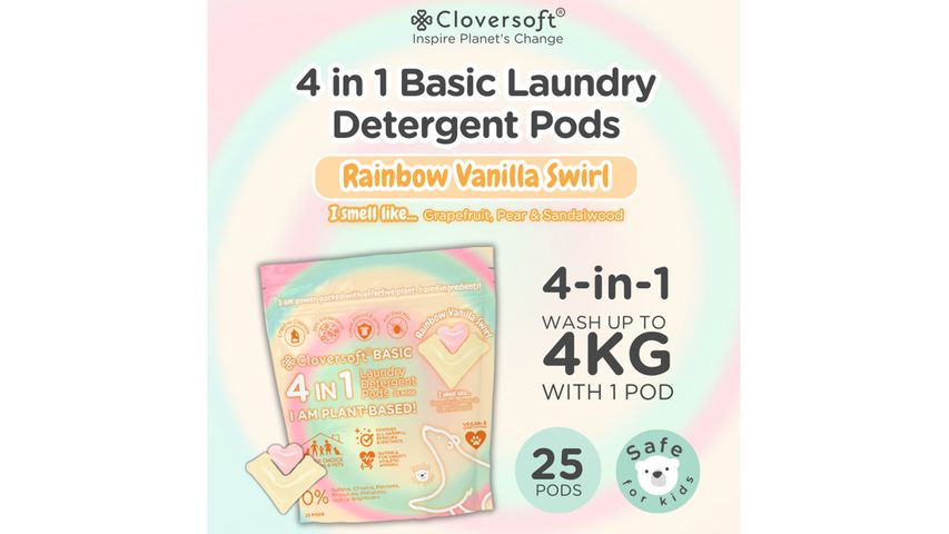 Cloversoft 4 in 1 Laundry Pods - Rainbow Vanilla Swirl 25s delivery ...