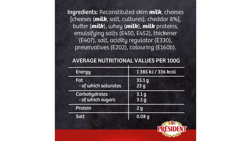 President Brand Burger Sliced Cheese 200 g delivery near you in ...