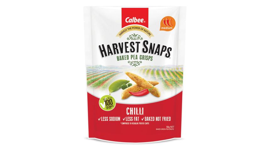Calbee Harvest Snaps Baked Pea Crisps (Chilli) 93g delivery near you in ...