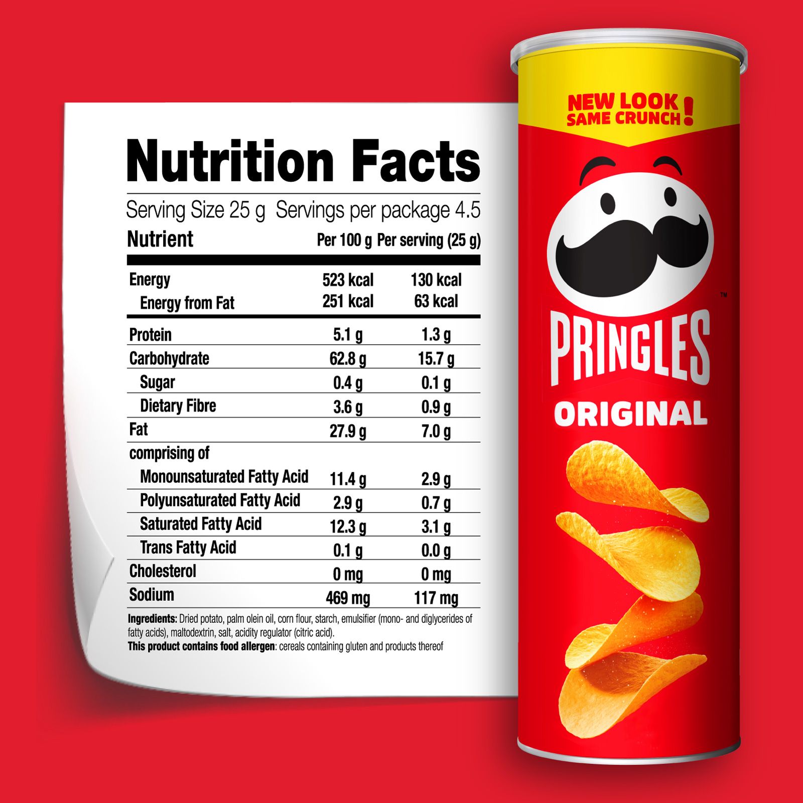 Pringles Nutrition Facts Label