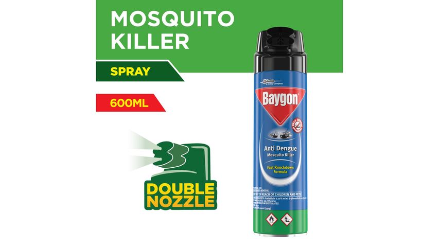 Baygon Anti-Dengue Mosquito Killer Aerosol Spray 600ml delivery near ...