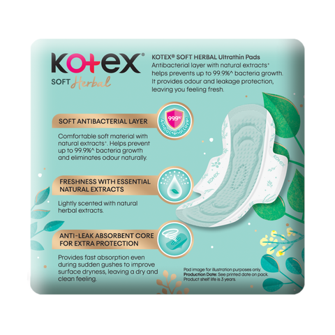 Kotex Soft Herbal Ultrathin Day Wing Sanitary Pads 23cm 16s delivery ...
