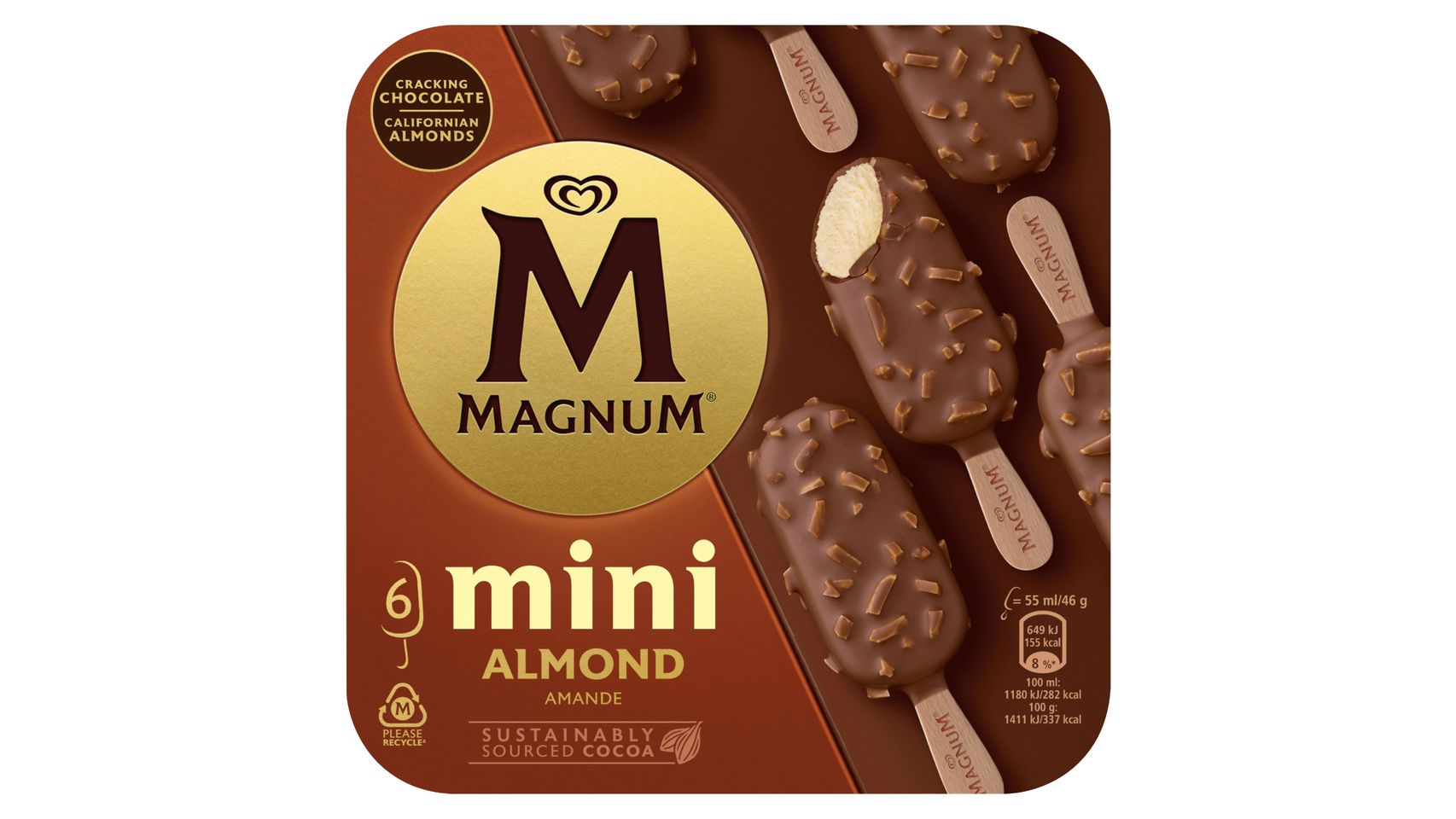 Magnum Mini Almond Amber Ice Cream Multipack 6pcs x 55ml delivery near ...