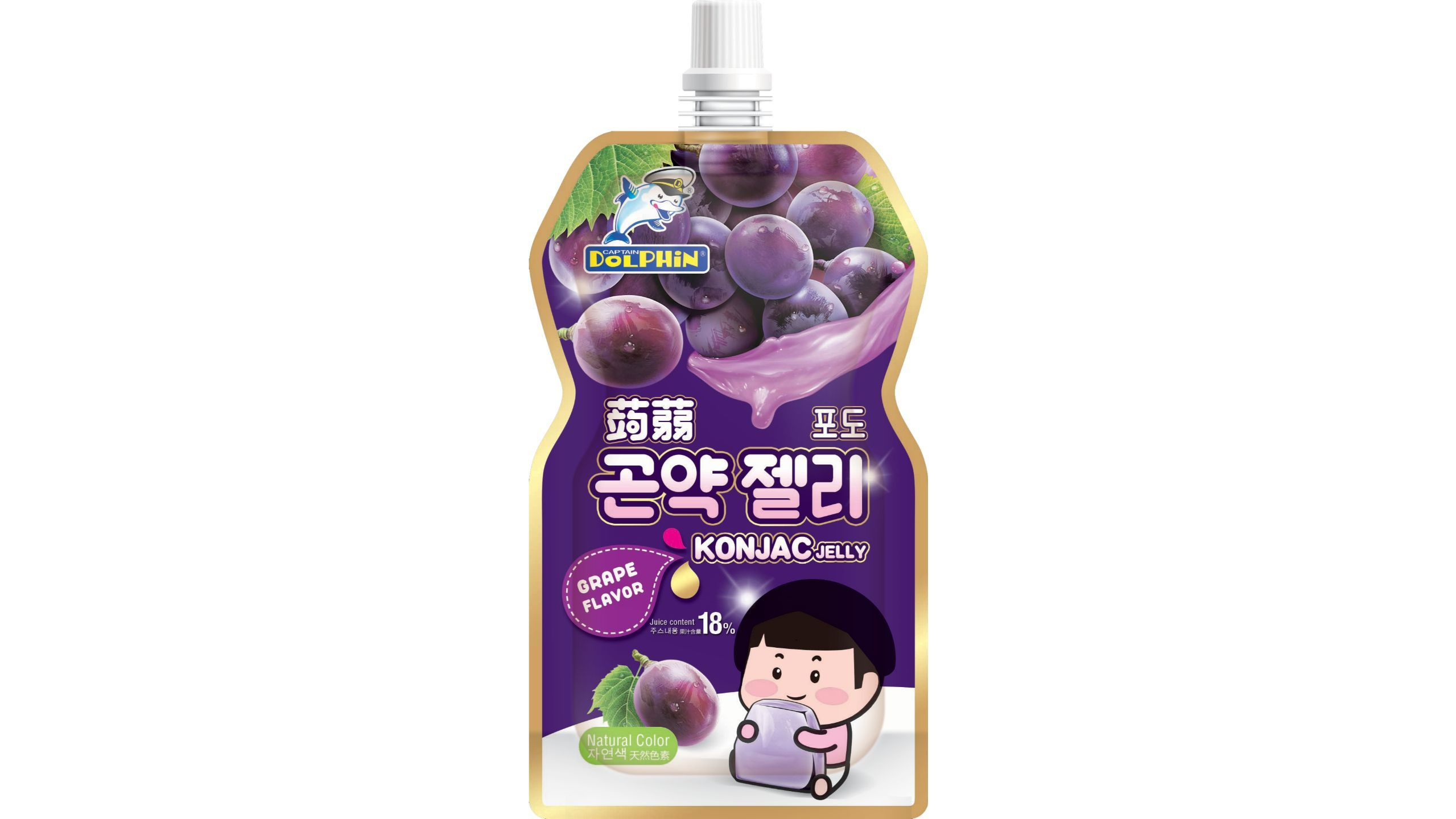 Captain Dolphin Konjac Drinks (Grape) 130g delivery near you ...