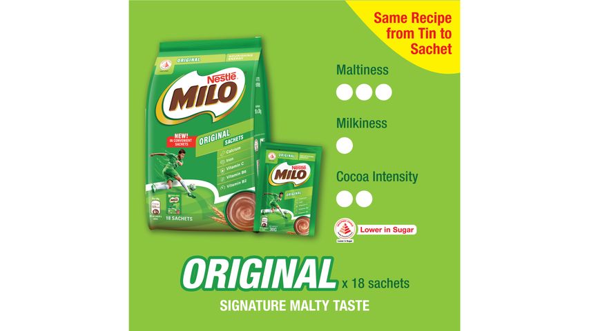 Milo Original Sachets 18pcs x 30g delivery near you in Singapore ...