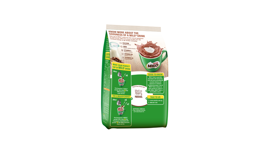Milo Activ-Go Regular Powder Refill Pack 900g delivery near you in ...