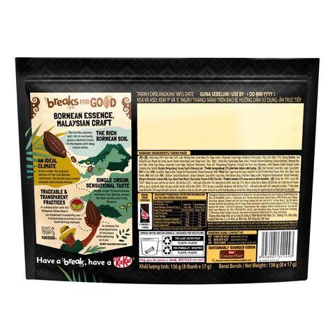 Kitkat Dark Borneo Chocolate 52% Sharebag 8 Pieces x 17g delivery near ...