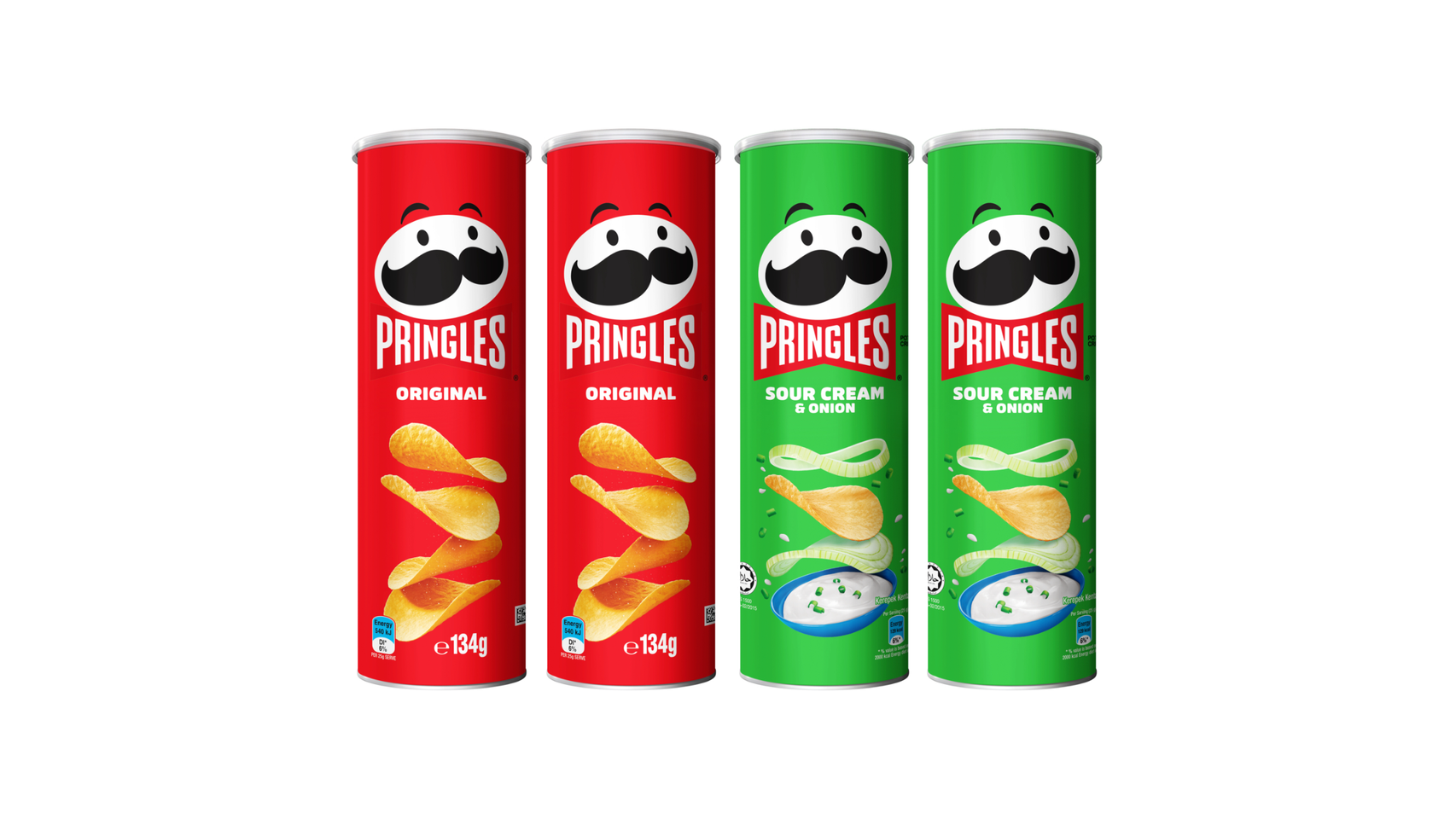 Pringles Variety Pack of 4 - Original & Sour Cream 134g delivery near ...